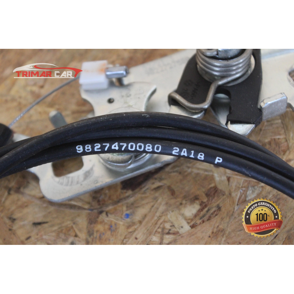 57272 - 9827470080 SERRATURA + LACCIO APERTURA COFANO ANTERIORE PEUGEOT ...