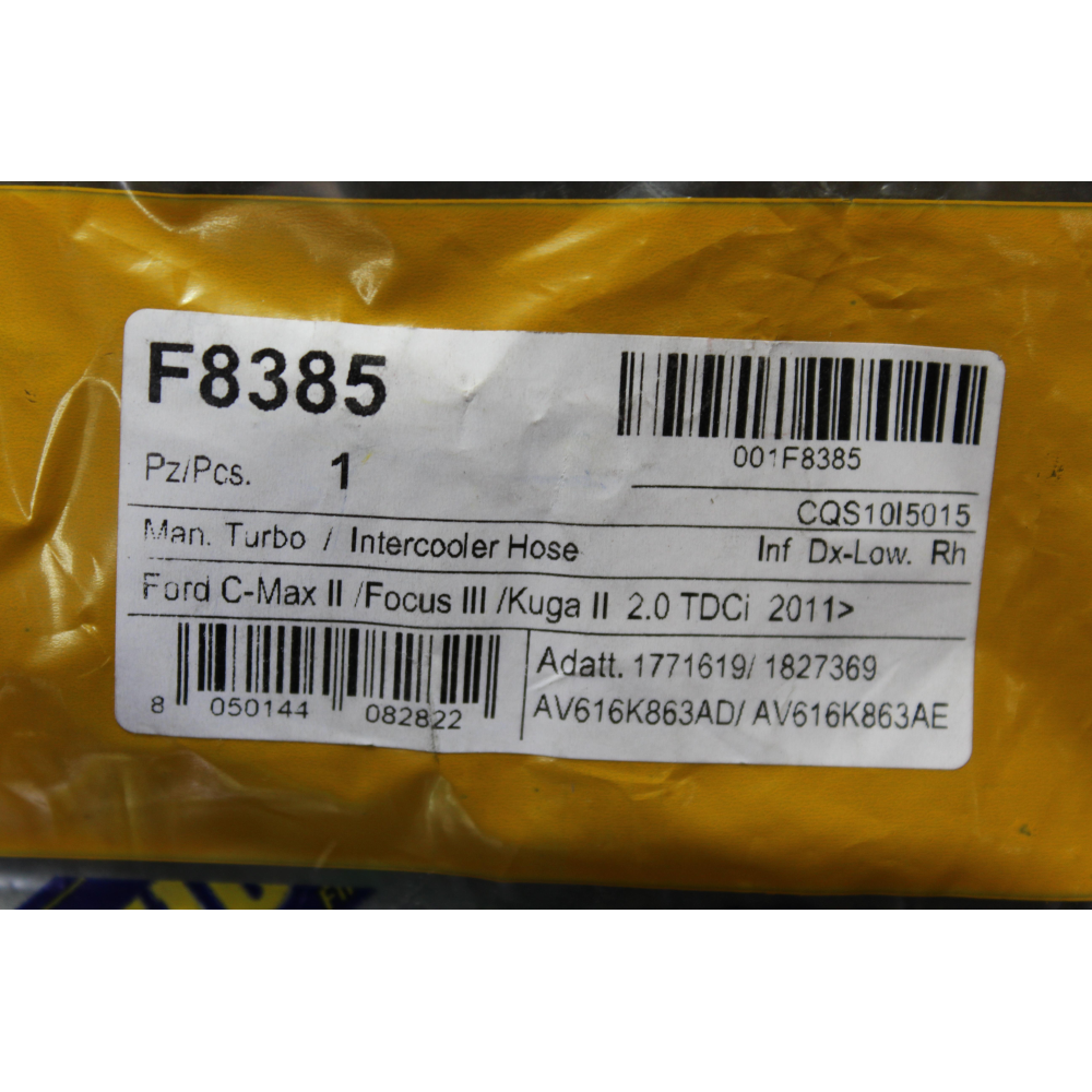 61597 - F8385 TUBO MANICOTTO INTERCOOLER TURBO FORD KUGA 2 II (DM2 ...